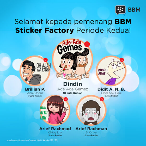 Gokil Abis! Inilah 5 Pemenang BBM Sticker Contest Periode Kedua ...